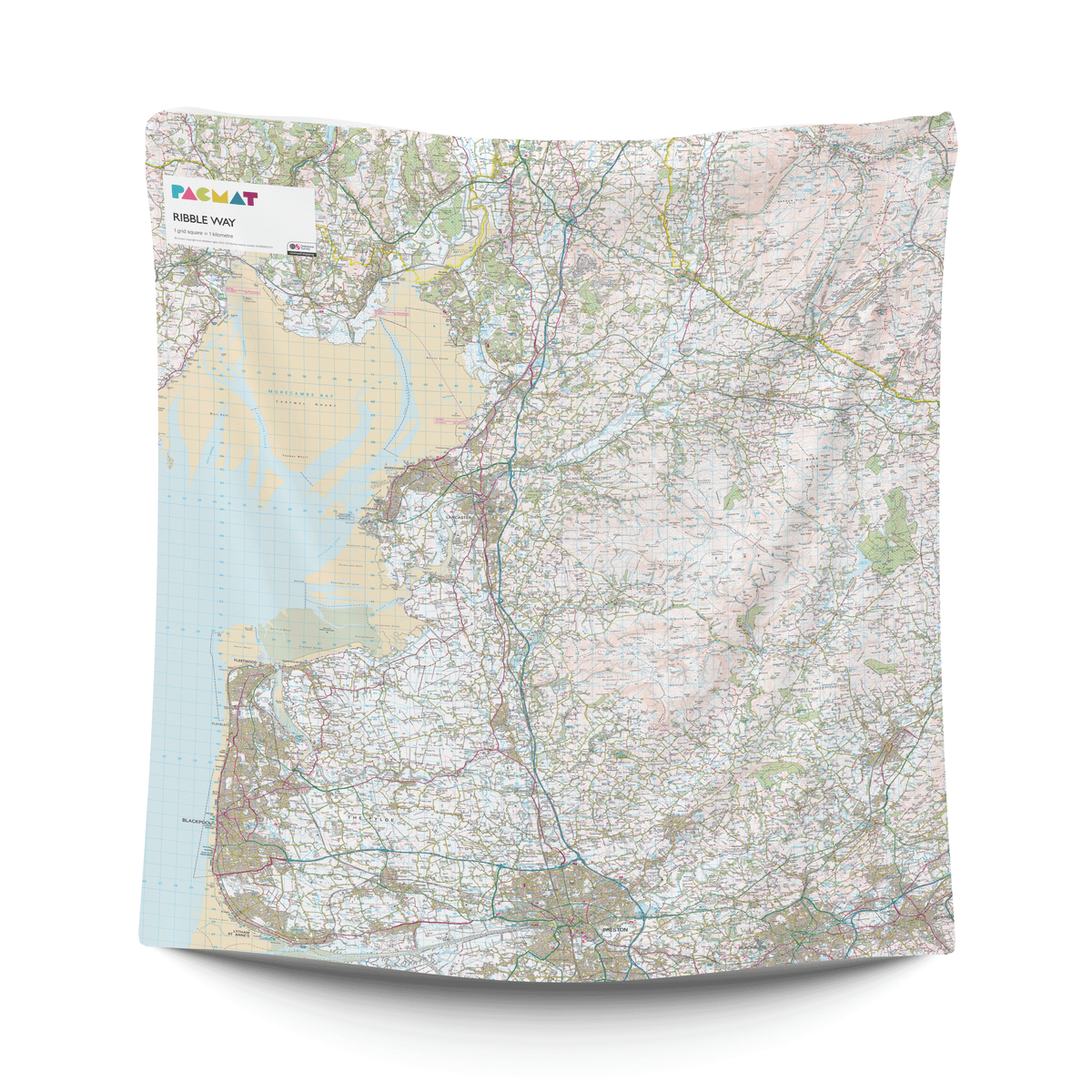 Ribble Way OS PACMAT Picnic Blanket with map design – Rubbastuff